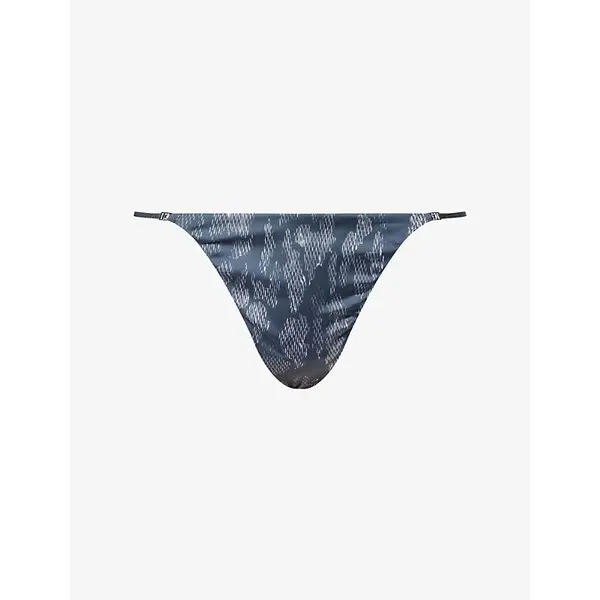 Calvin Klein Signature String Satin Thong - Snake