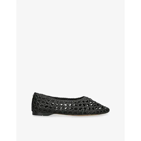 Sam Edelman Shira Woven Leather Ballet Flats - Black
