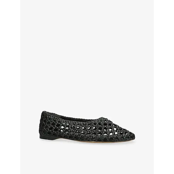 Sam Edelman Shira Woven Leather Ballet Flats - Black