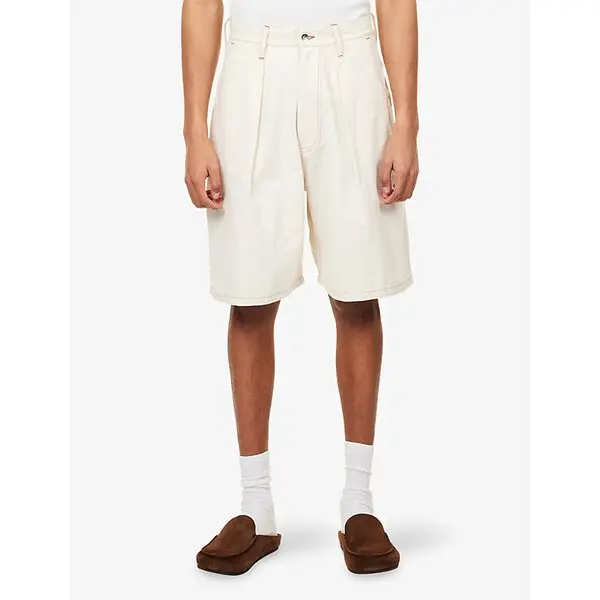 STORY MFG. Lush Carpenter Pleated Cotton Shorts