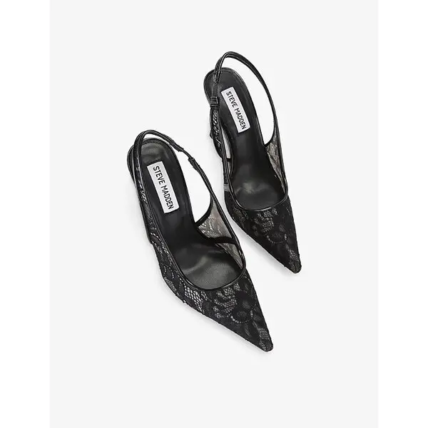 Steve Madden Reyes Lace Heeled Slingback Courts