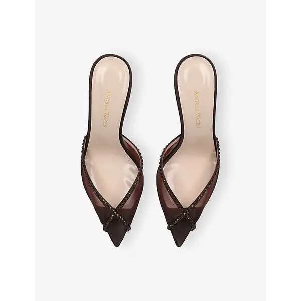 ANDREA WAZEN Katy 75 Mesh Heeled Mules