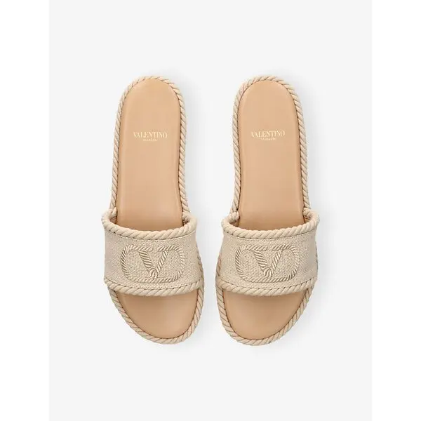 Valentino Garavani Vlogo Torchon Slide Sandals