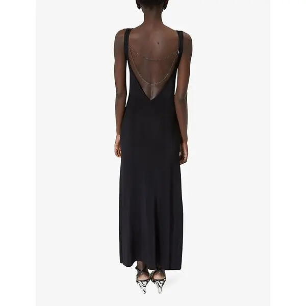 The Kooples Chain Embellished Boat-neck Maxi Dress