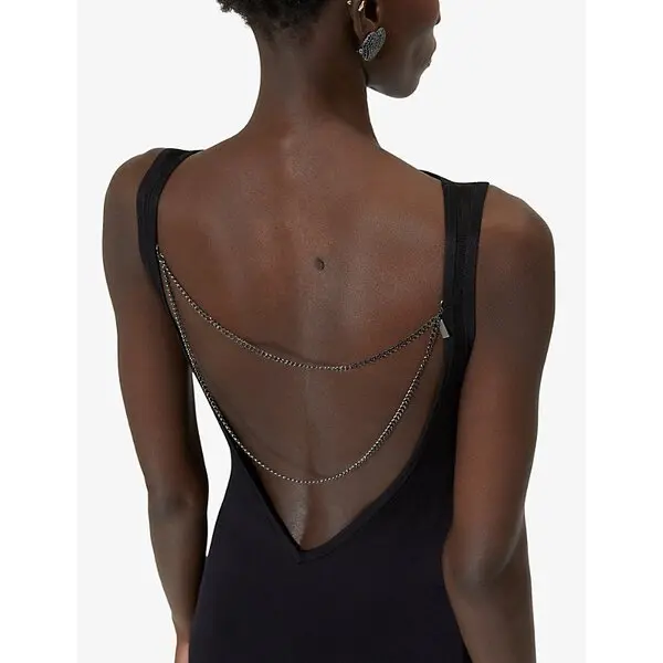 The Kooples Chain Embellished Boat-neck Maxi Dress