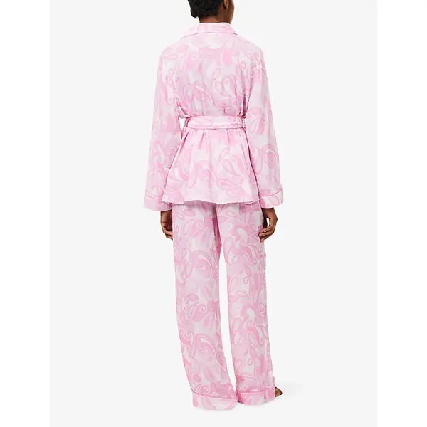 IT'S 9PM Rizzo Psychedelic Swirl-print Smoking Woven Pyjama Set