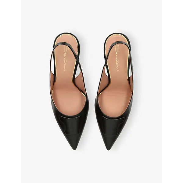 Santoni Taylor 85 Leather Slingbacks