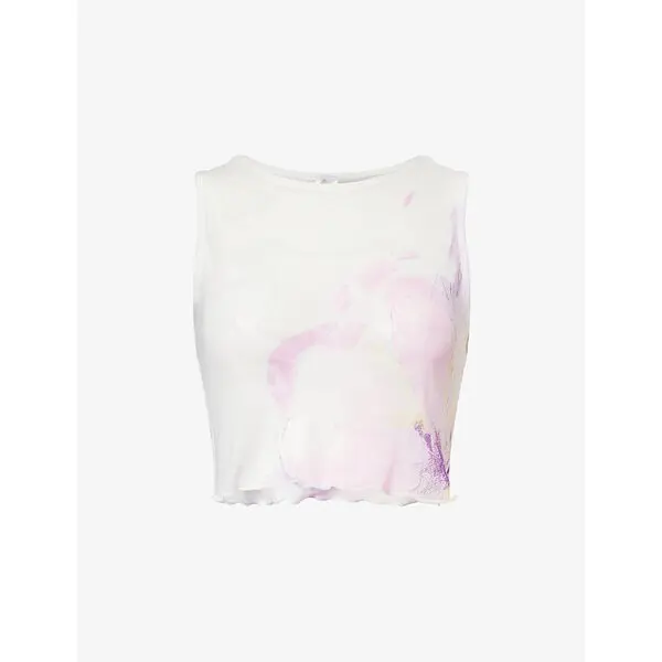 GRACEJACOB Sleeveless Mesh Crop Top