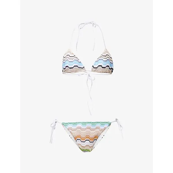 Missoni Zigzag Pattern Triangle Bikini Set - Smsnp-multicolor
