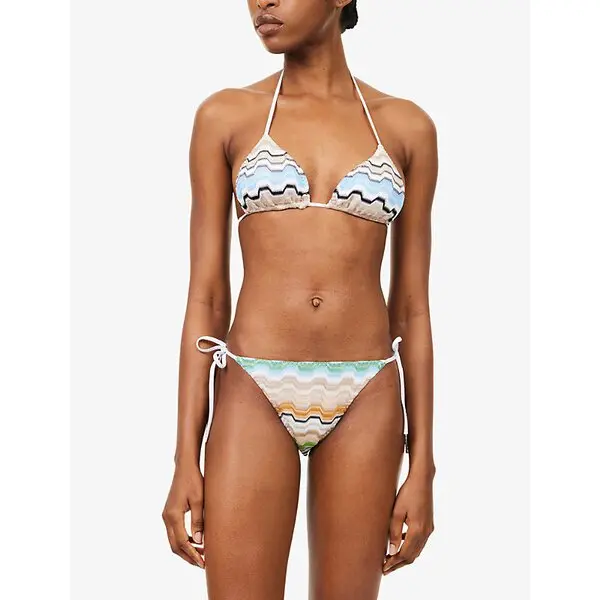 Missoni Zigzag Pattern Triangle Bikini Set - Smsnp-multicolor