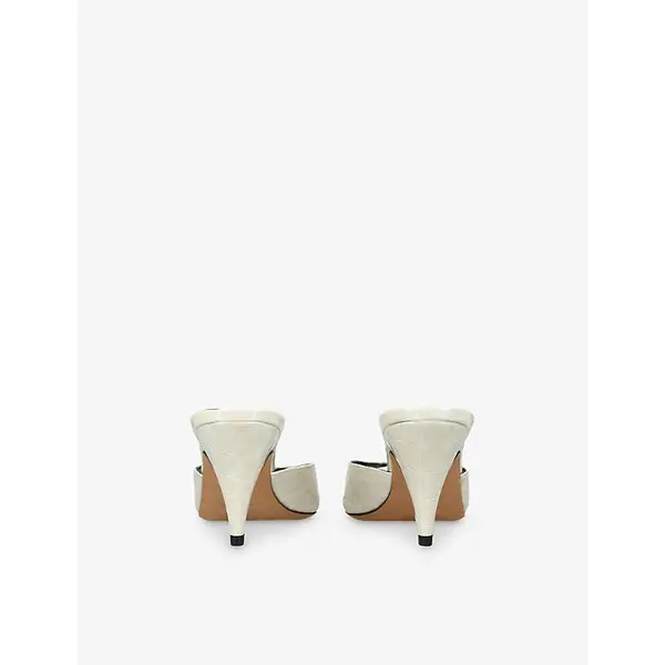 JUDE Crocodile-embossed Leather Heeled Mules