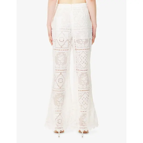 Zimmermann Aster Embroidered Woven Trousers - Ivory