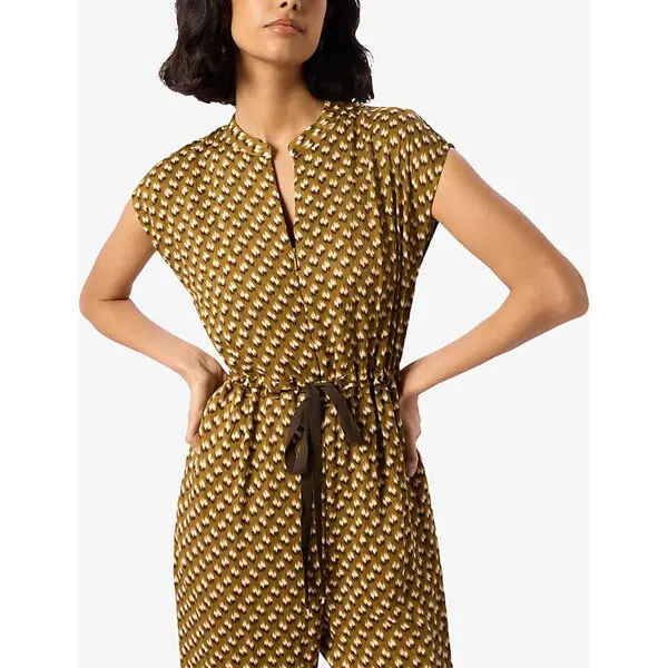 Whistles Sleeveless Ikat-spot Woven Jumpsuit