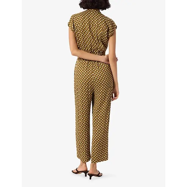 Whistles Sleeveless Ikat-spot Woven Jumpsuit