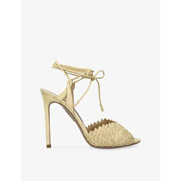 AQUAZZURA Rio Flirt 75 Raffia Heeled Sandals