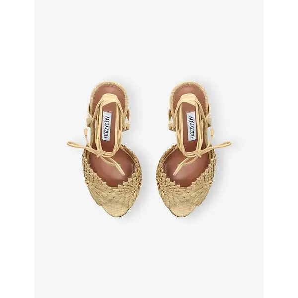 AQUAZZURA Rio Flirt 75 Raffia Heeled Sandals