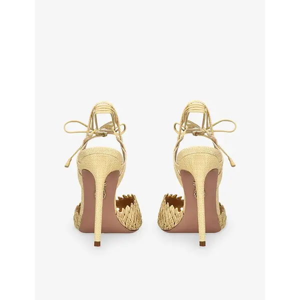AQUAZZURA Rio Flirt 75 Raffia Heeled Sandals