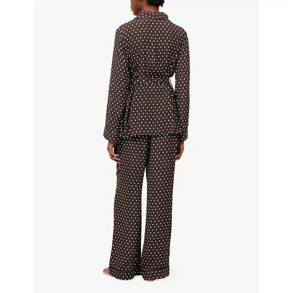 IT'S 9PM Rizzo Polka-dot Smoking Woven Pyjama Set