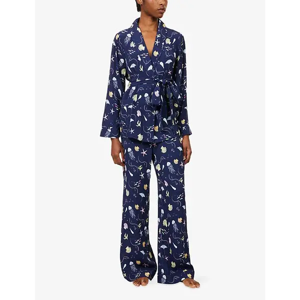 IT'S 9PM X Oceanus Rizzo Sealife Smoking Woven Pyjama Set