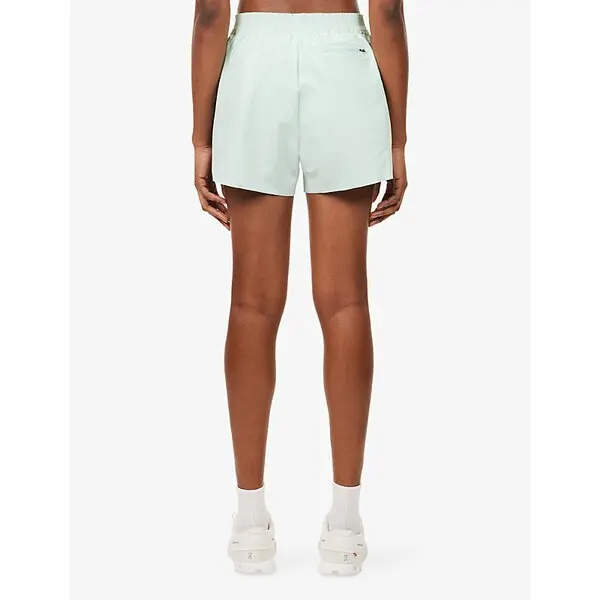 On Train Brand-print Woven Shorts