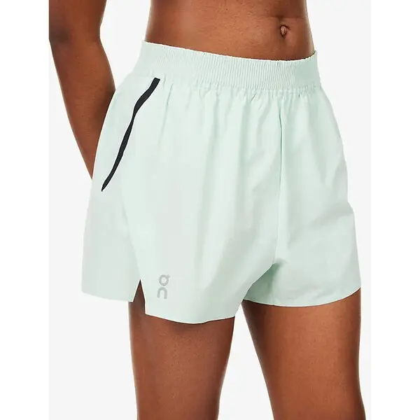 On Train Brand-print Woven Shorts