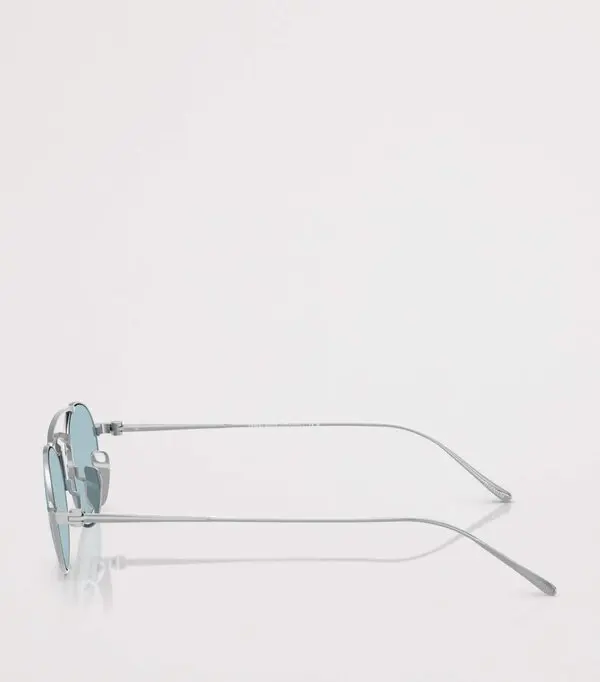 Giorgio Armani Titanium Oval Sunglasses - Silver