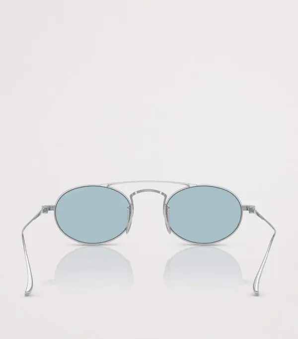 Giorgio Armani Titanium Oval Sunglasses - Silver