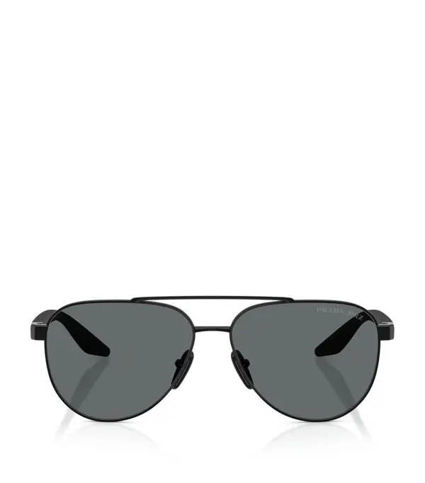 Prada Metal Aviator Sunglasses - Black