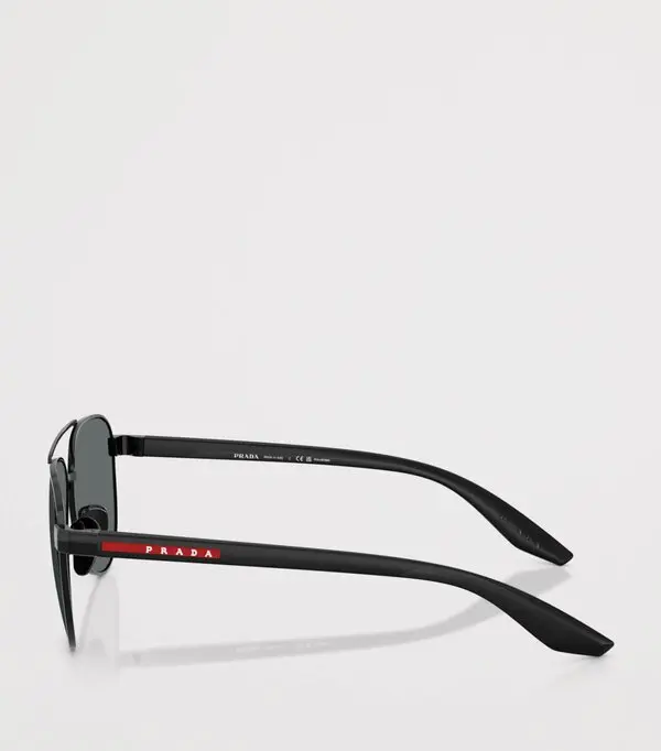 Prada Metal Aviator Sunglasses - Black