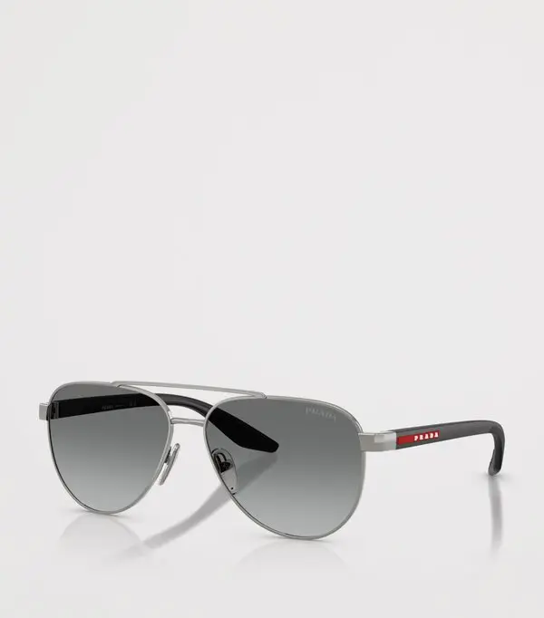 Prada Metal Aviator Sunglasses - Grey