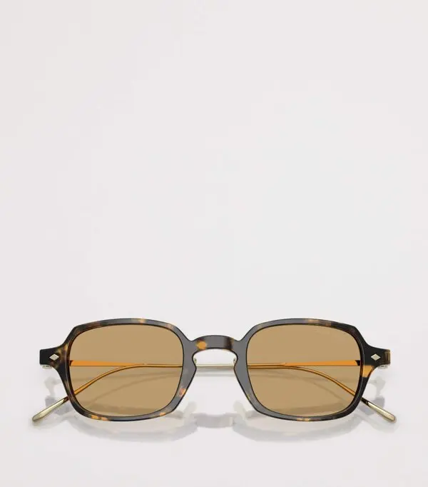 Giorgio Armani Tortoiseshell Rectangle Sunglasses - Brown