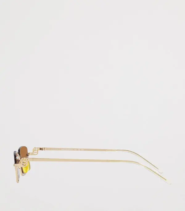 Gucci Metal Logo Rectangular Sunglasses