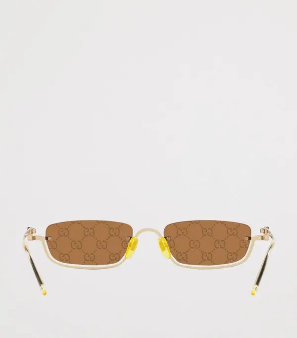 Gucci Metal Logo Rectangular Sunglasses