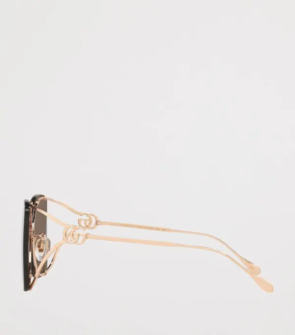 Gucci Metal Butterfly Sunglasses - Gold