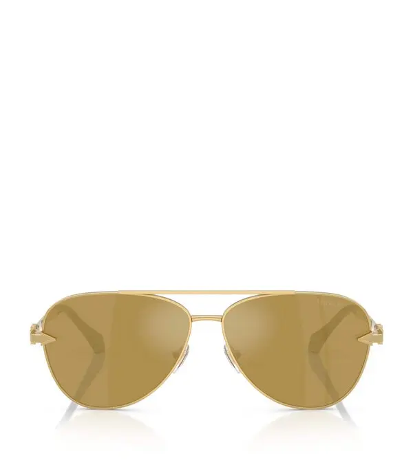 Versace Metal Aviator Sunglasses - Gold