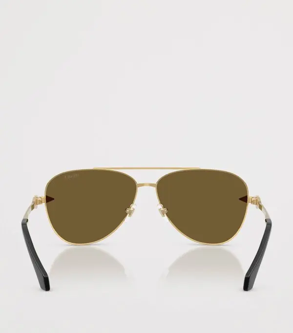 Versace Metal Aviator Sunglasses - Gold