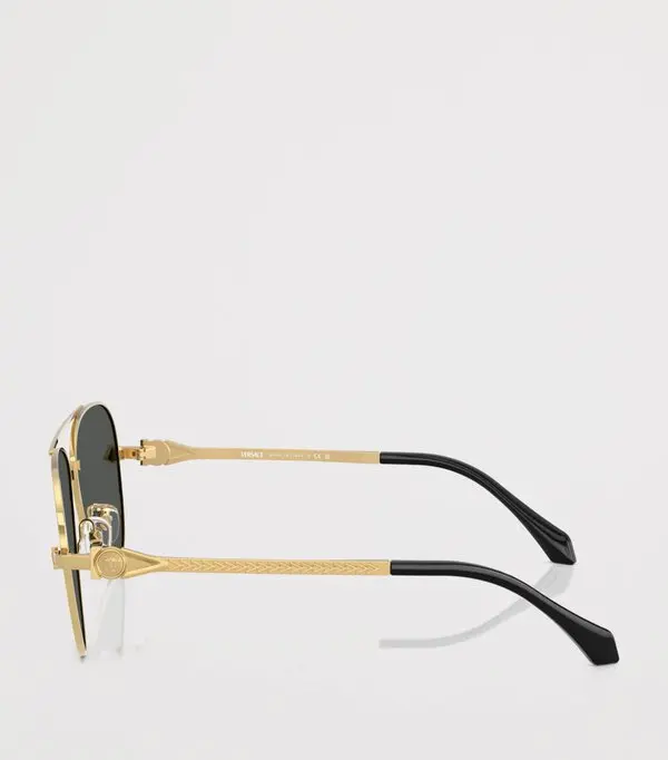 Versace Metal Aviator Sunglasses - Gold