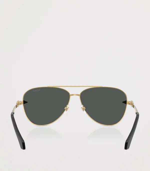 Versace Metal Aviator Sunglasses - Gold