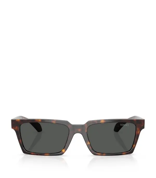Versace Tortoiseshell Rectangle Sunglasses - Grey