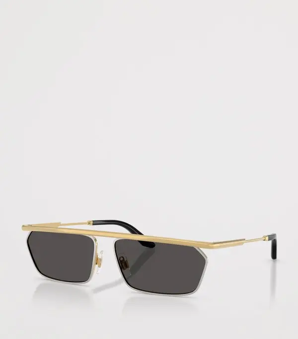 Dolce & Gabbana Rectangle Metal Sunglasses - Gold