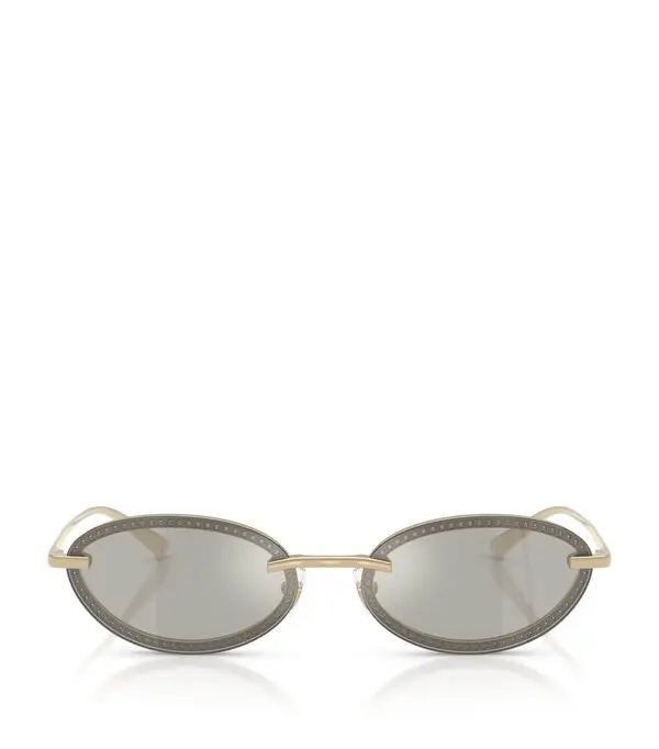 JIMMY CHOO Oval Sunglasses - Gold
