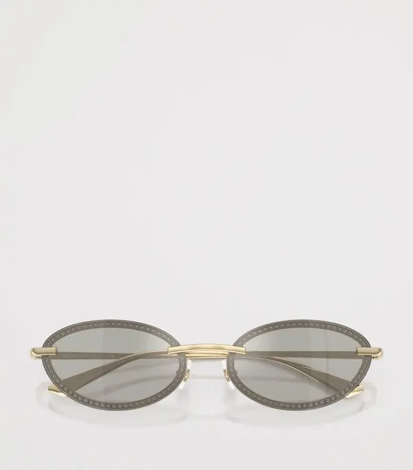 JIMMY CHOO Oval Sunglasses - Gold