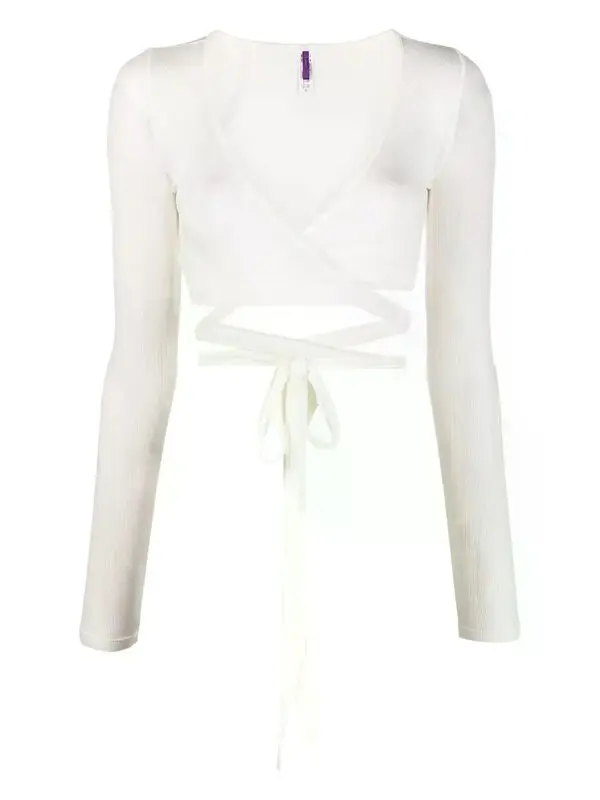MAISON CLOSE Ribbed Wrap-design Top