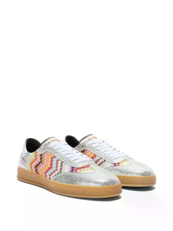 Missoni Zigzag-knit Metallic-effect Sneakers