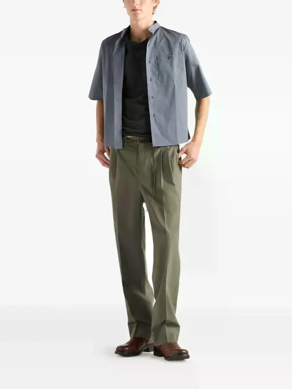 Prada Band-ollar Raw-cut Shirt