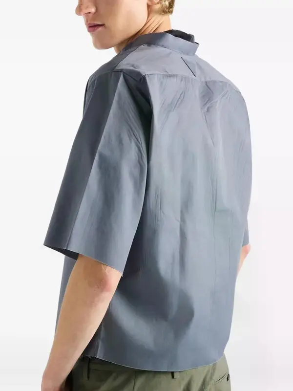 Prada Band-ollar Raw-cut Shirt