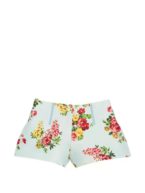 Brandon Maxwell Floral Print Shorts