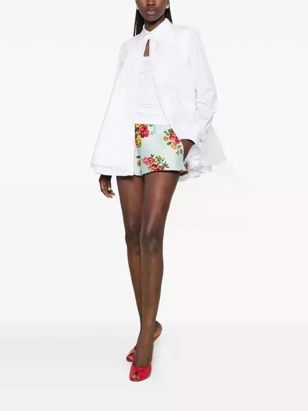 Brandon Maxwell Floral Print Shorts
