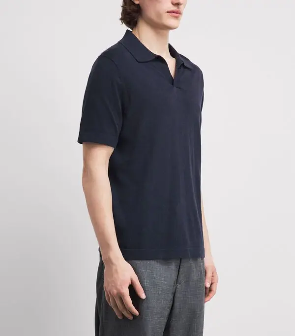 NN.07 Cotton-linen Ryan Polo Shirt - Navy