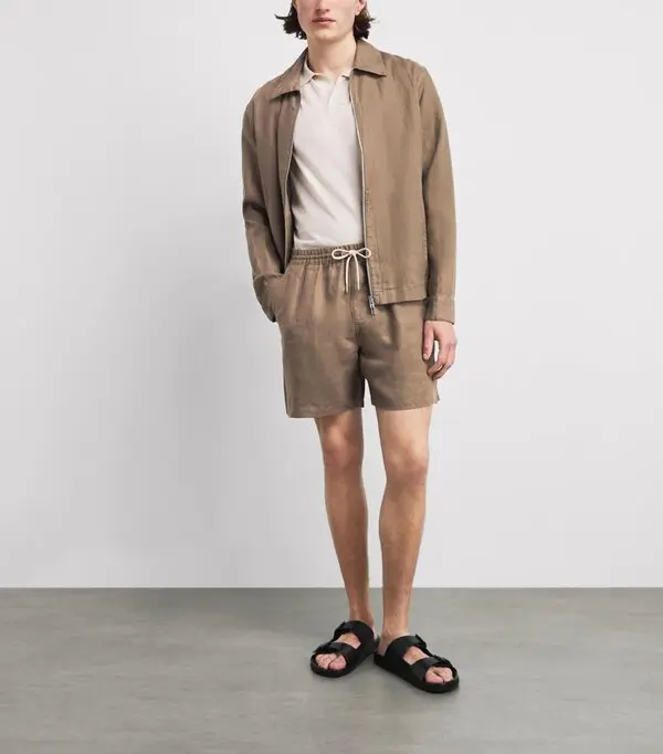 NN.07 Nn07 Linen Zip-up Jacket With Classic Collar